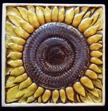 Decorative handmade ceramic tile: Decorative hand crafted, relief ...