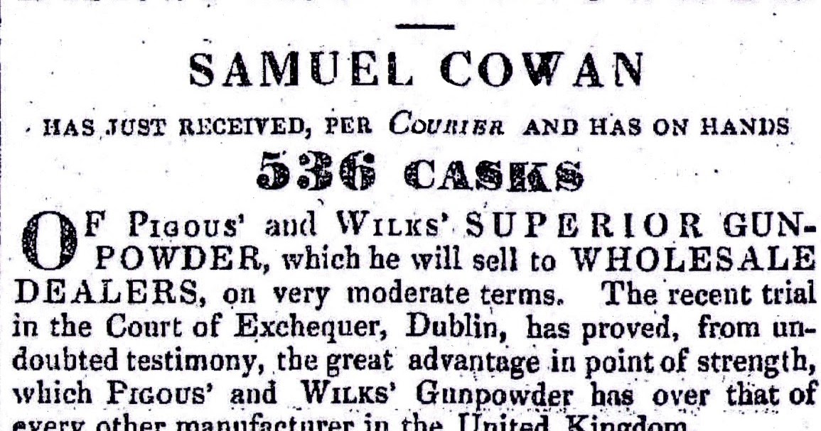 New Website: Samuel Cowan. Gunpowder Merchant. Belfast