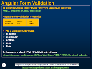 Sql server, .net and c# video tutorial: Angular form validation - Slides