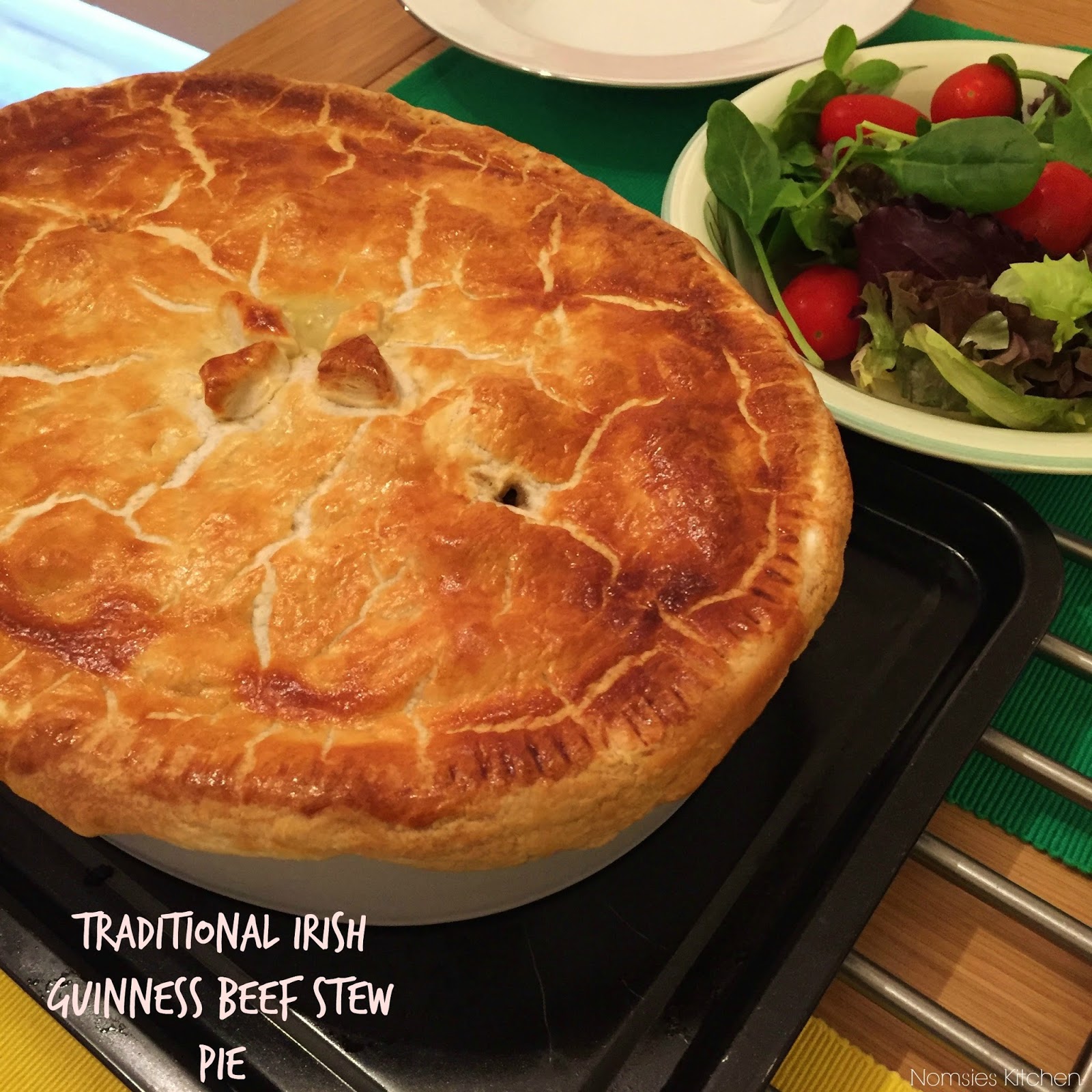 Nomsies Kitchen : Traditional Irish Guinness and Beef Stew Pie