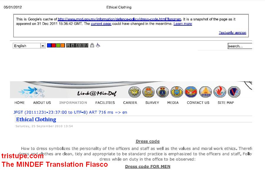 The MINDEF Translation Fiasco ~ TRISTUPE.COM