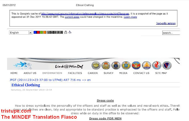 The MINDEF Translation Fiasco ~ TRISTUPE.COM