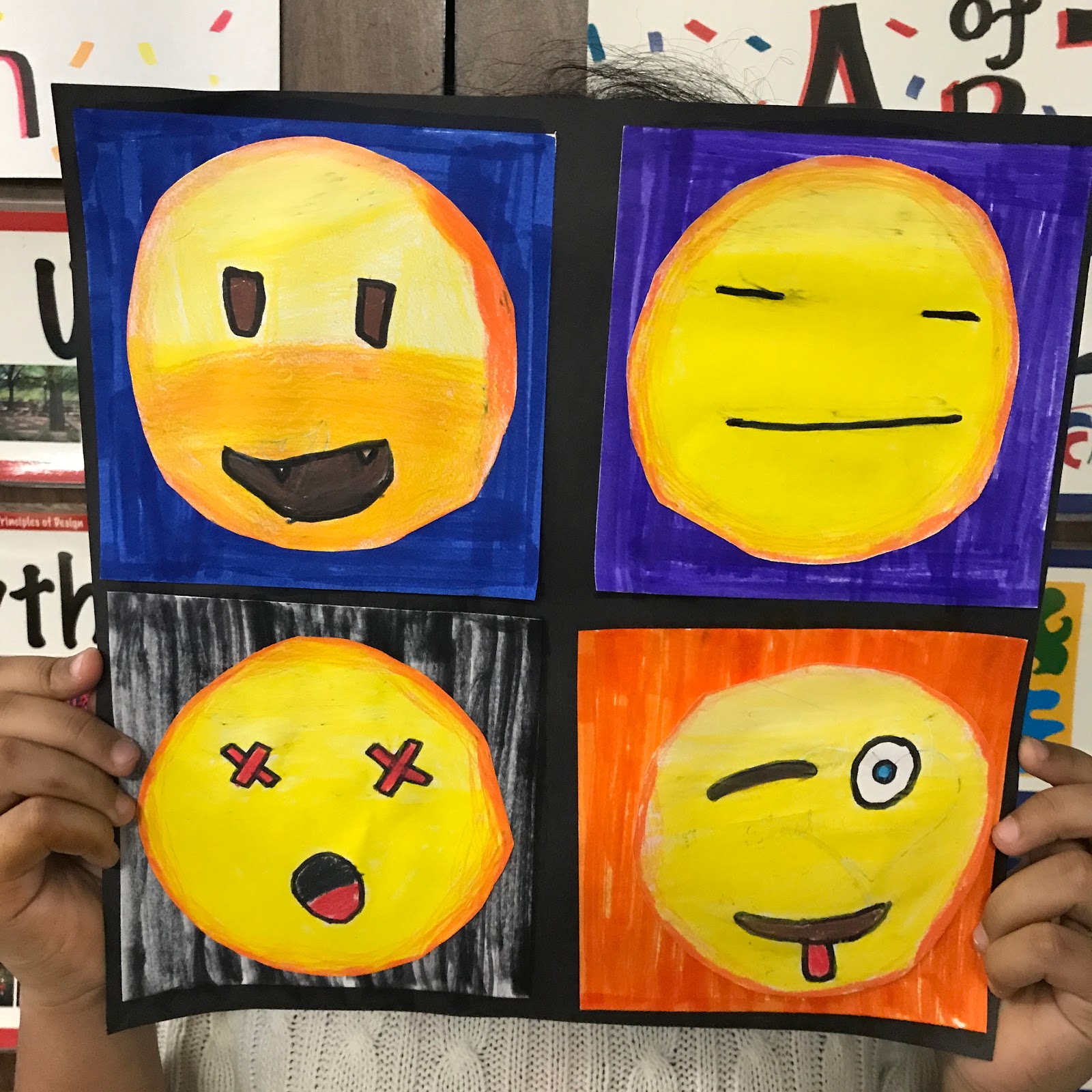 Elements of the Art Room: 4th Grade Pop Art Emojis 😄