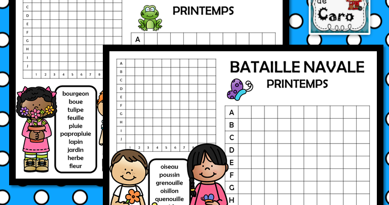 la classe de caro.: Bataille navale - vocabulaire de printemps (Battleship)