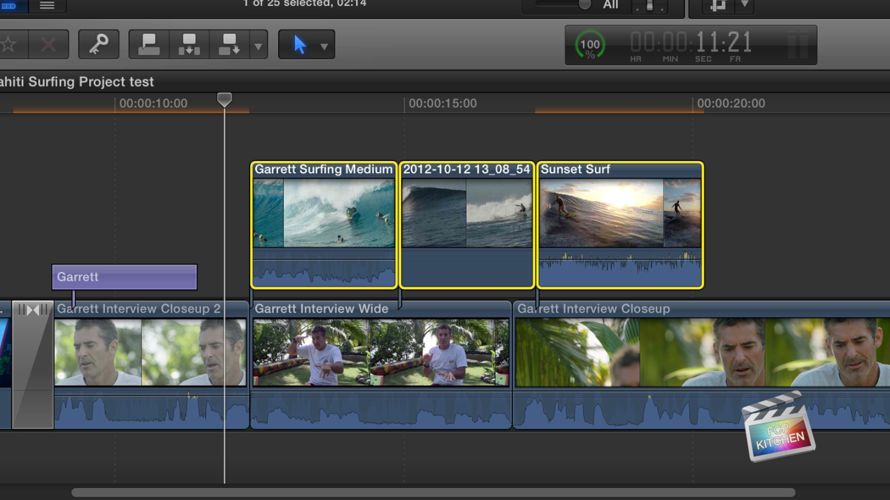 Final Cut Pro Kitchen: Crear y trabajar un Storyline en FCPX