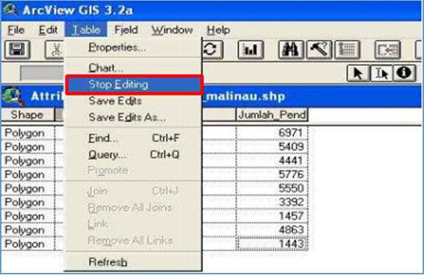 Cara Memanipulasi Data di Arcview 3.3 SIG | Tutorial TIK