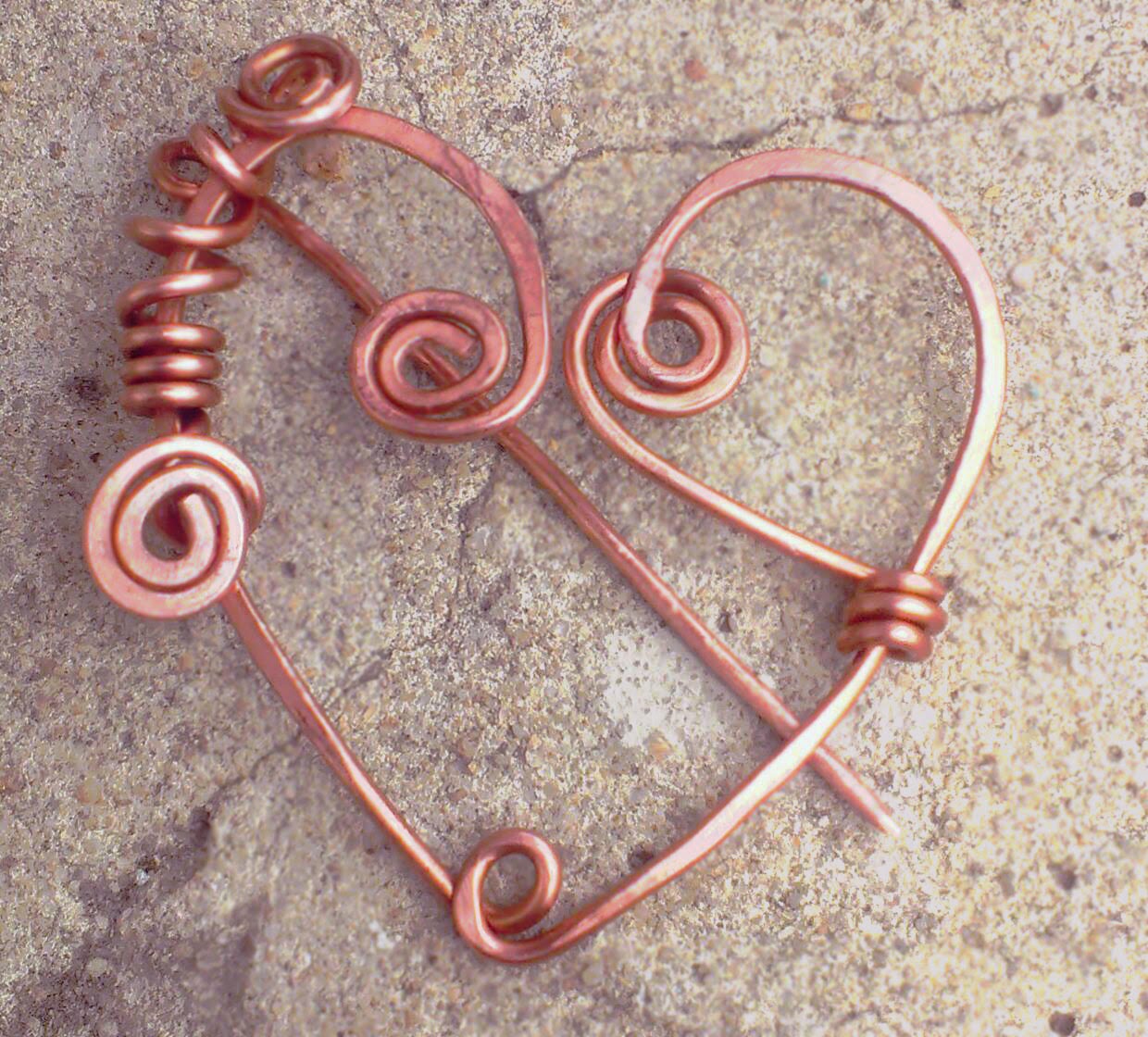 Scraps and Jewels: Hammered Copper Sweater Pin