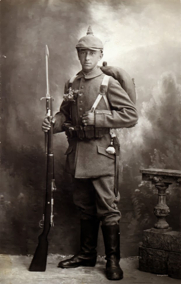 Studio Portraits of German Soldiers With Flowers, ca. 1910s ~ Vintage ...