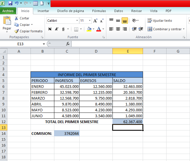 SENSATO.: EJERCICIOS DE EXCEL
