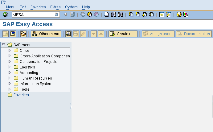 SAP TECH: ME5A ( List of purchase requision )