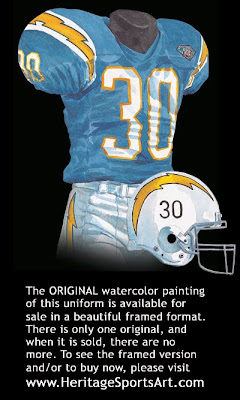 Los Angeles Chargers Uniform and Team History | Heritage Uniforms and ...
