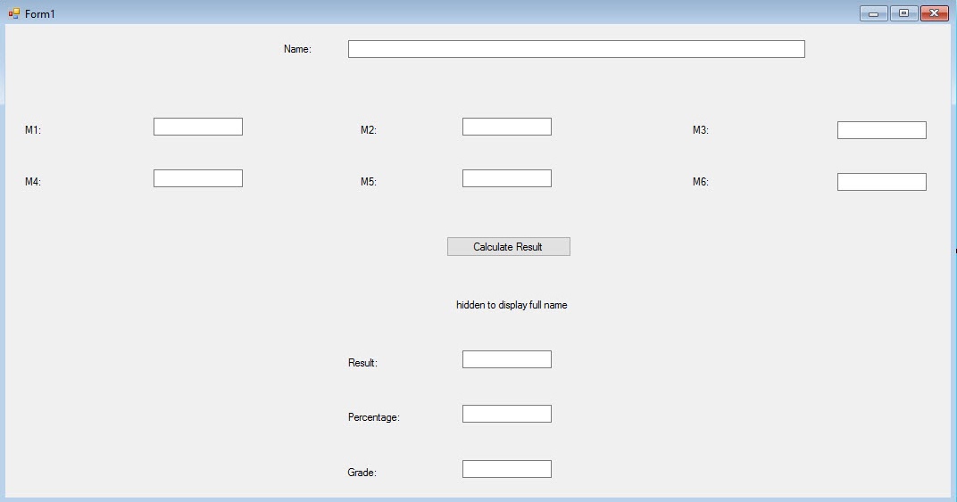 Student Marksheet with grades windows form project in C# demo