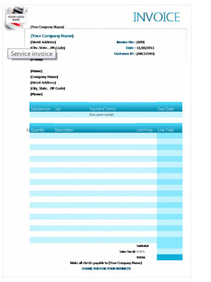 Excel Service invoice template