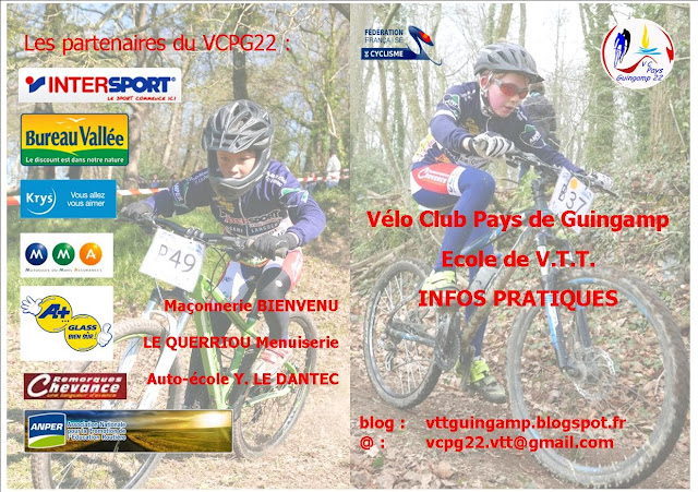 Les jeunes VTTistes de Guingamp et des environs: Flyer VTT 2015-2016