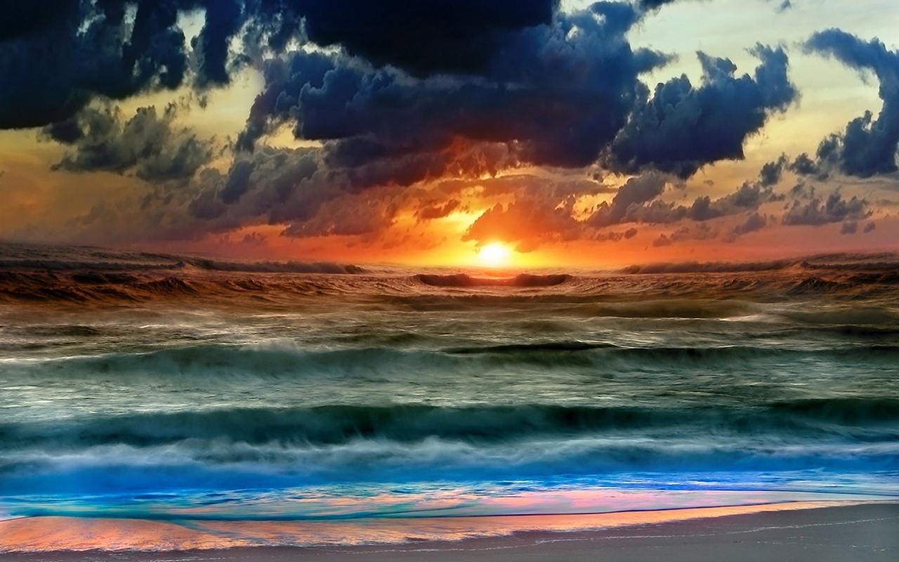 nature wallpaper: Sunset in Sea Pictures
