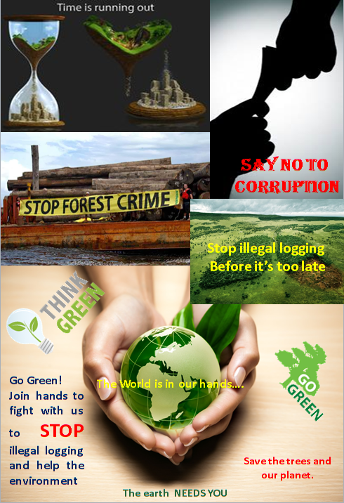 Illegal logging leads to deforestation (awareness)