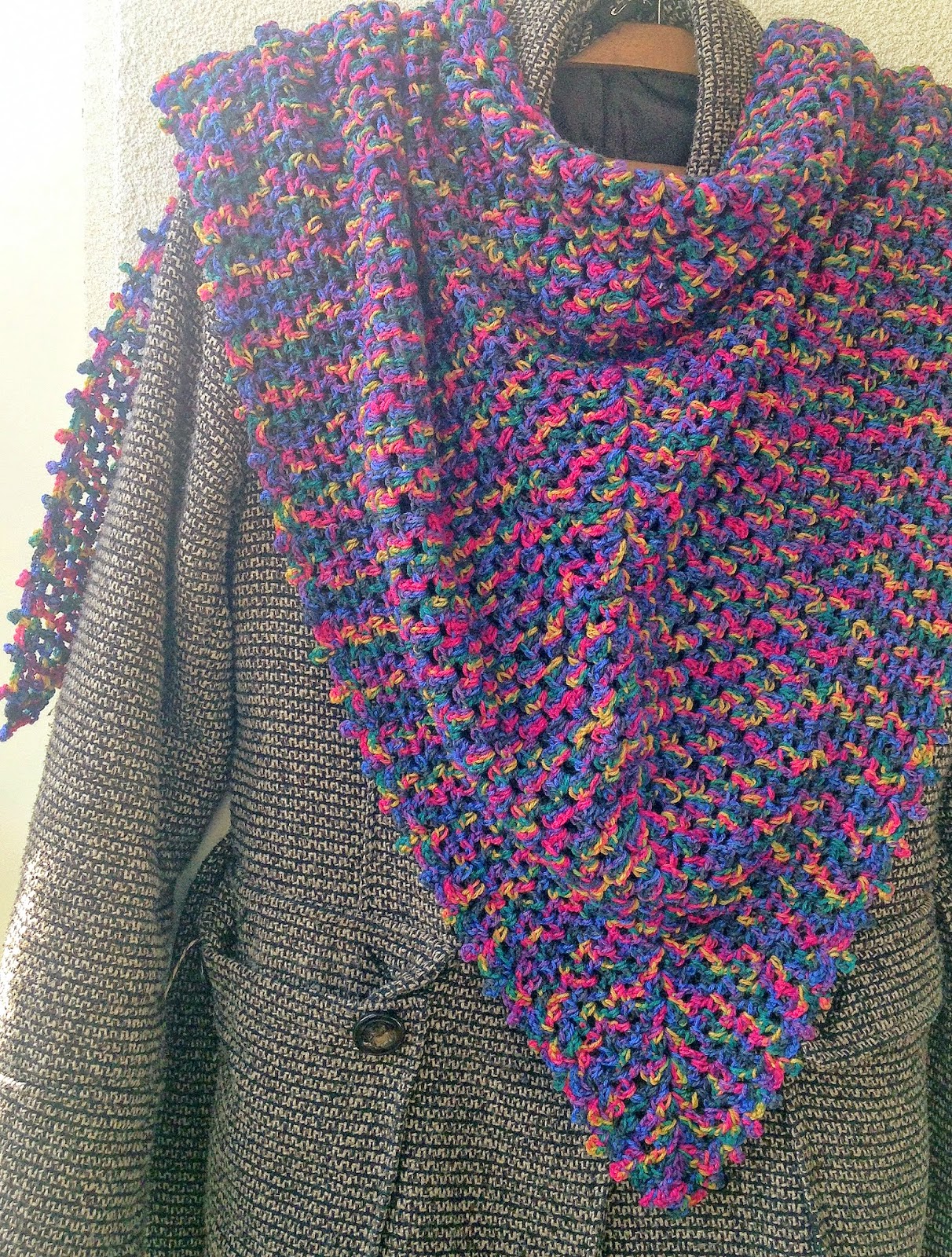 A D A háčkování - crochet: Háčkovaný šátek - návod