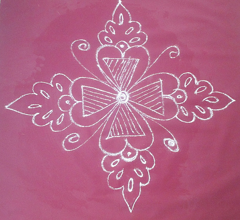 Free hand kolam | Easy apartment kolam