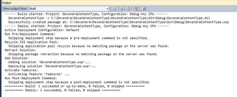 DEVENDRA's SharePoint: Contentype in Sharepoint 2010 using visual studio 2010 - First Part