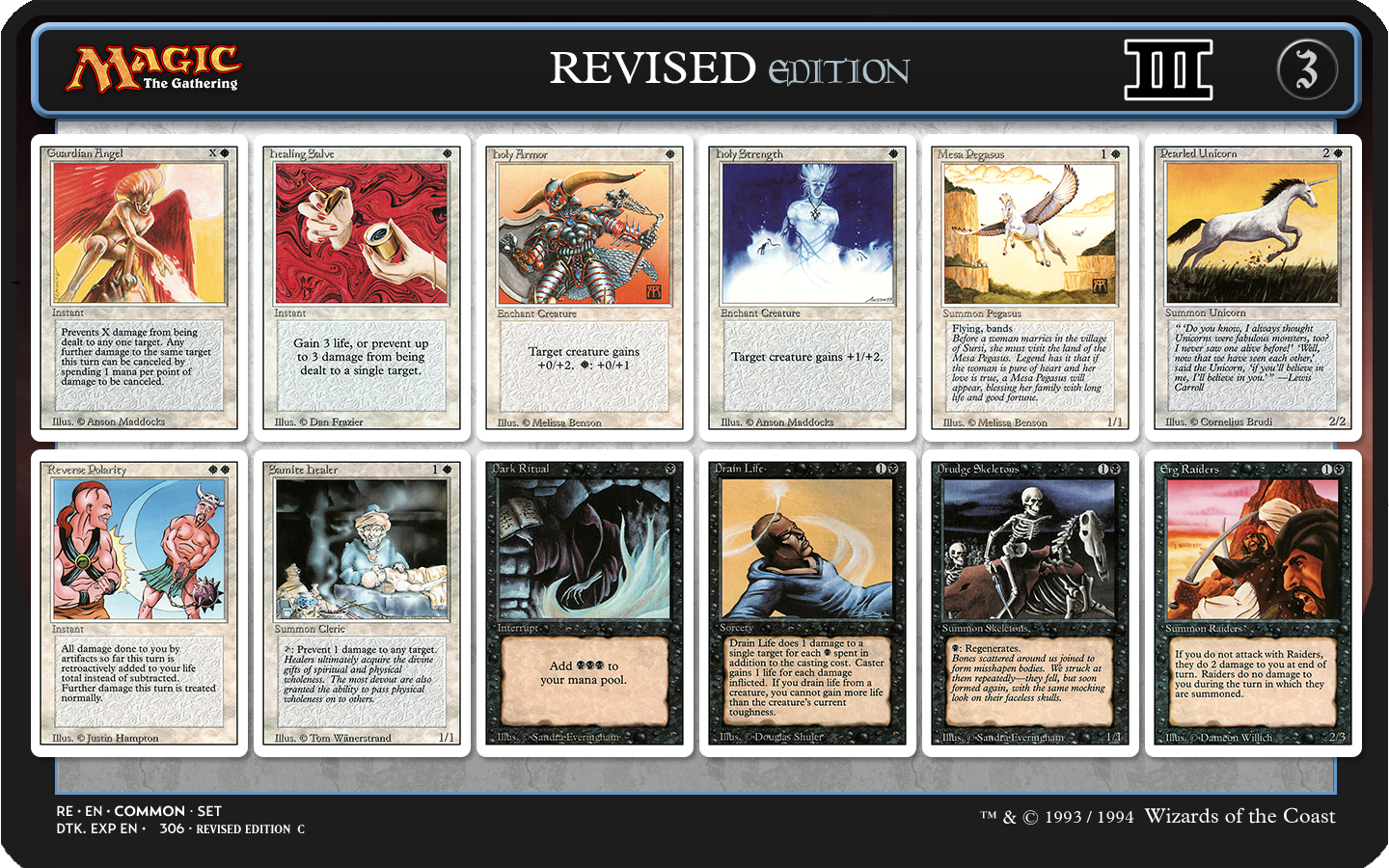 Magic The Gathering - Ediciones - 1993 - 2015: MTG - Revised Edition ...