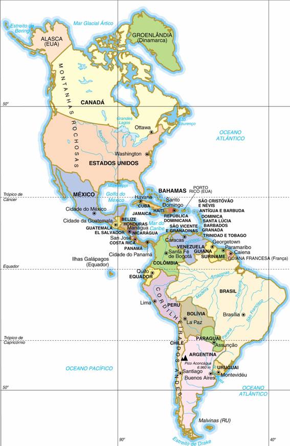 América, Aspectos Geográficos da América