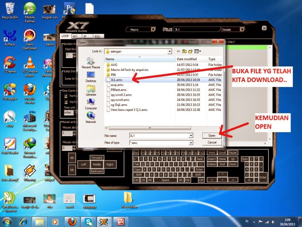 Cara Setting Script Mouse Macro macro X7 A4TECH