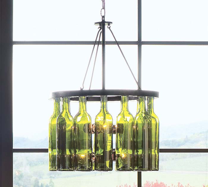 Little Pink Apples: Wine Bottle Chandelier