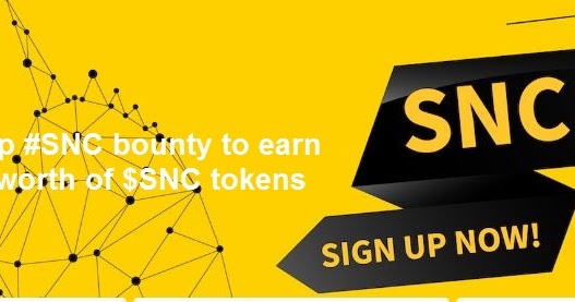 Sign up #SNC bounty to earn $5000 worth of $SNC tokens - Earn With Airdrop