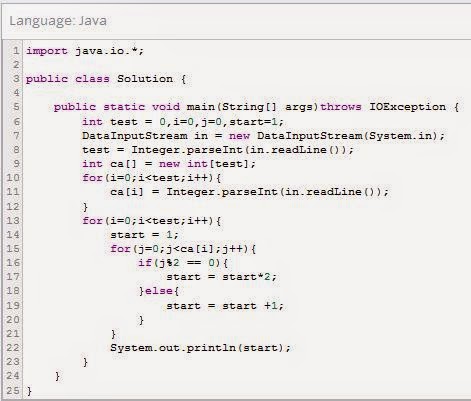 Maratha Programmer: Utopian Tree Program in java