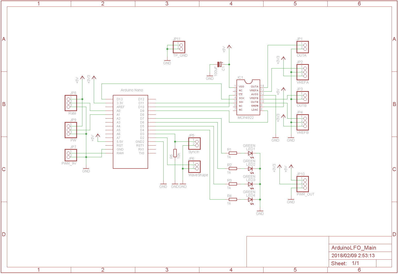 音源とオーディオの電子工作（予定）: Arduino LFO Main Boardの設計と機能追加