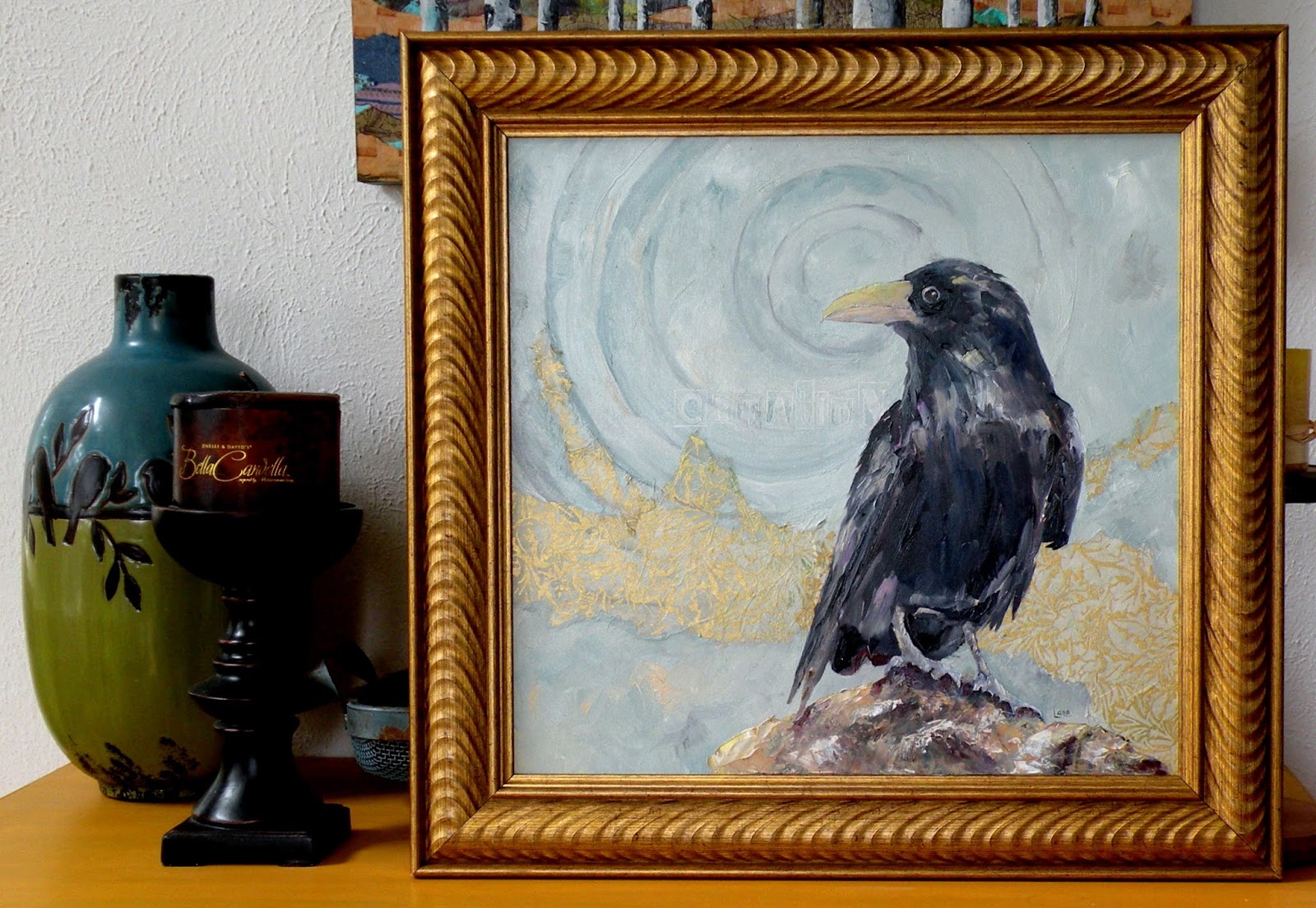 ART FOR LIFE: "CREATION - A RAVEN" ORIGINAL MIXED MEDIA PAINTING OF A ...