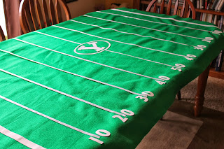 Homemade Happiness: BYU Football Tablecloth