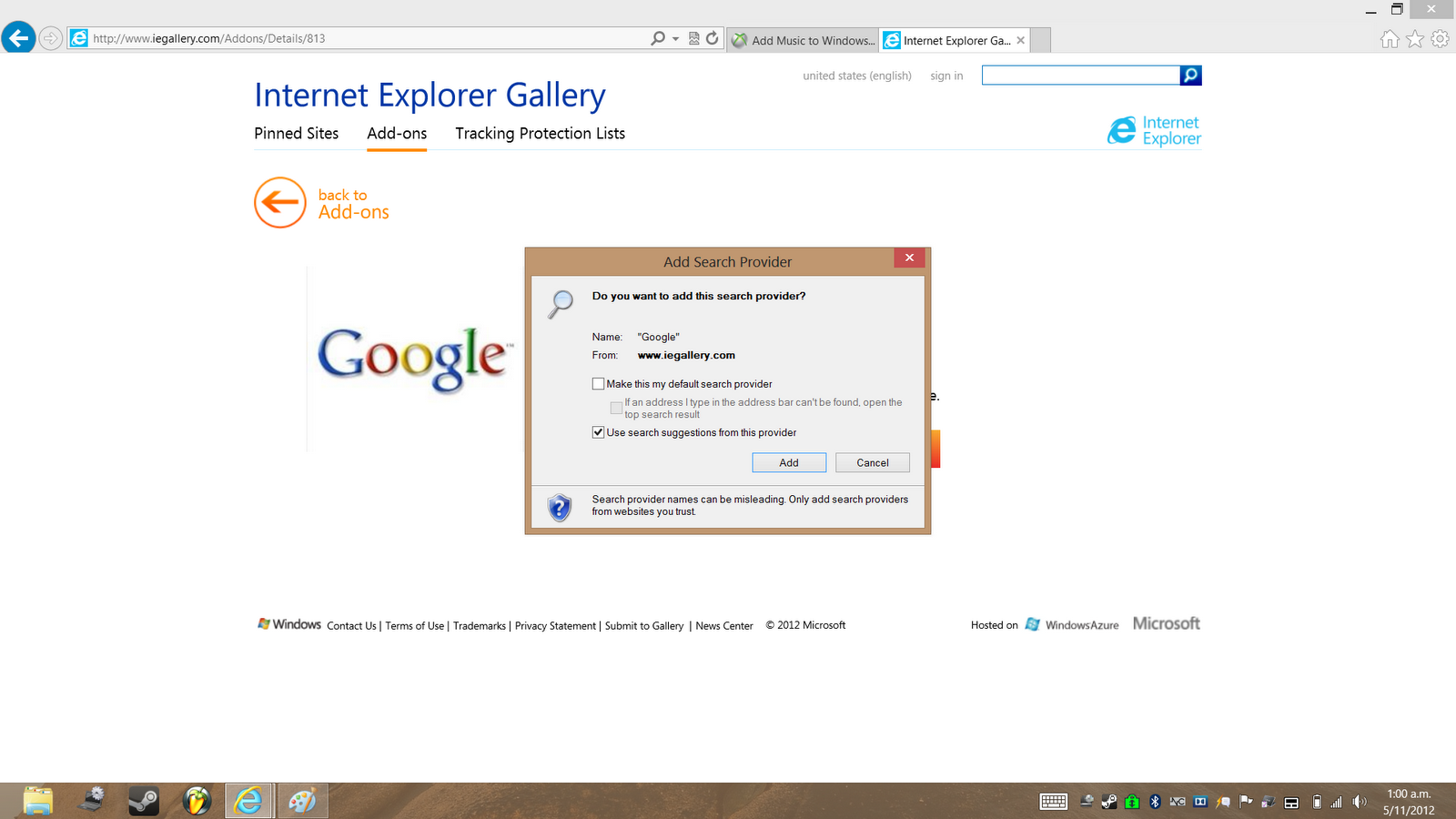 How to get Google search on Internet Explorer 10 - Tech Forum by Manjish