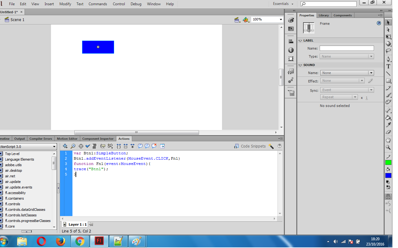 BUTTON FUNCTION AS3 AND BUTTON CLASS AS3 - Flash College