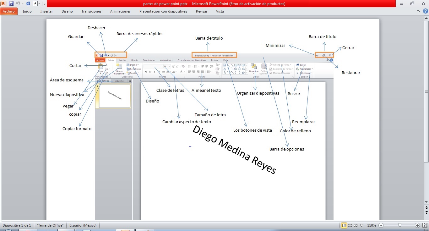 trabajos: partes de power point