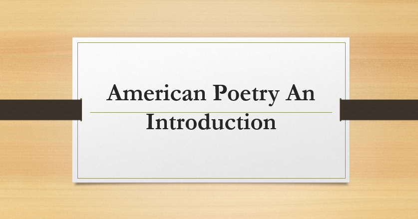 English Literature : 20th Century American Poetry