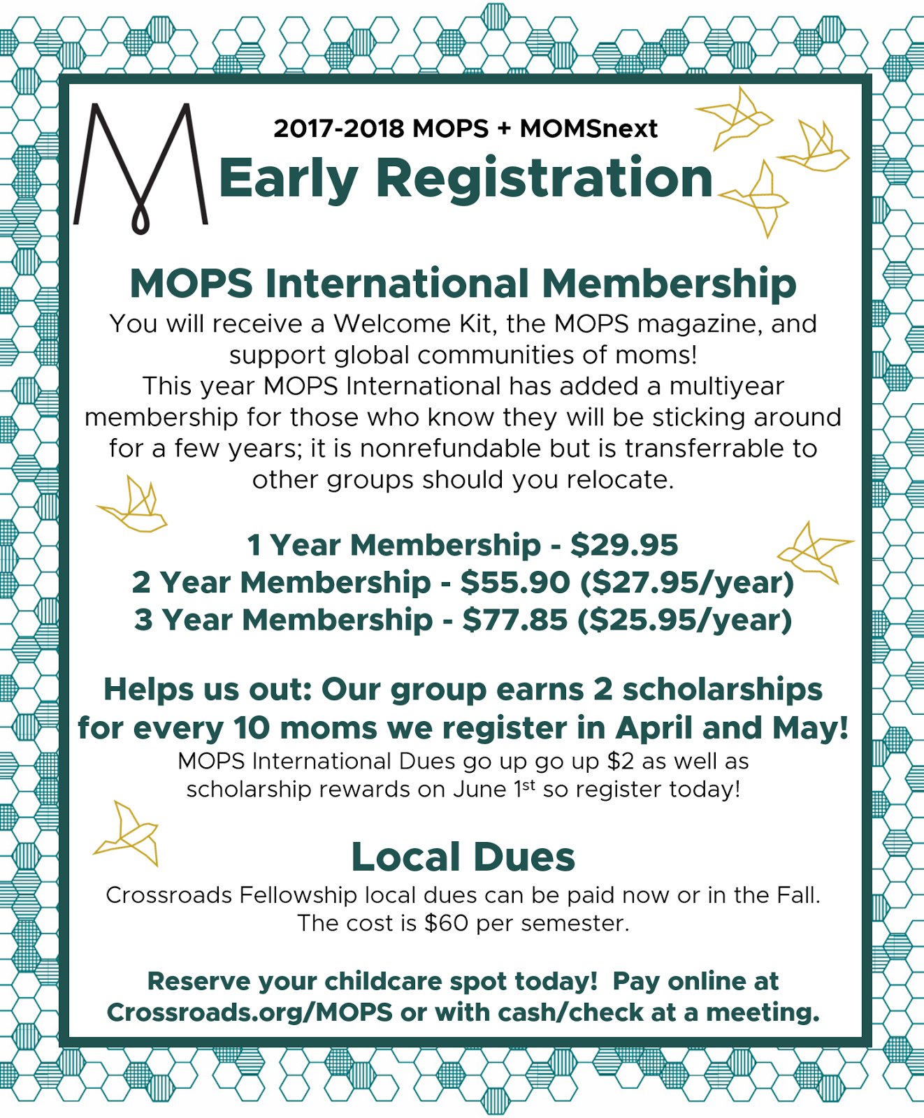 Crossroads Fellowship MOPS & MOMSnext: 2017