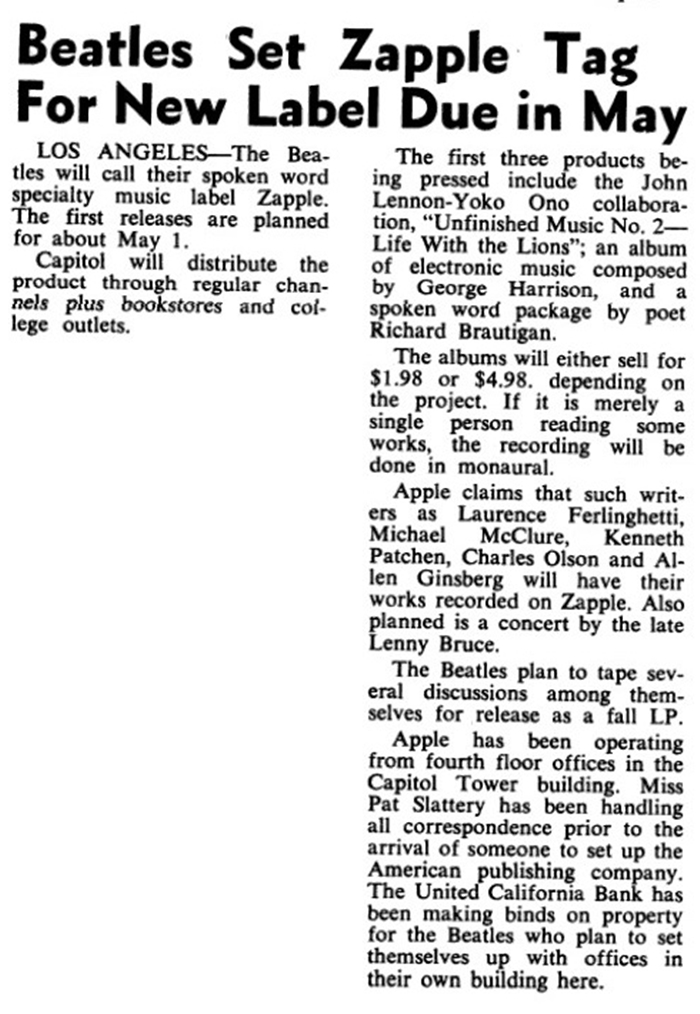 The Beatles In The News: The Beatles - Billboard Magazine April 12th 1969