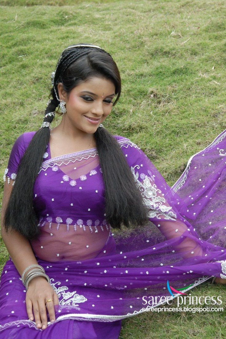 spicy actress padmini hot photoshoot in a purple saree stills