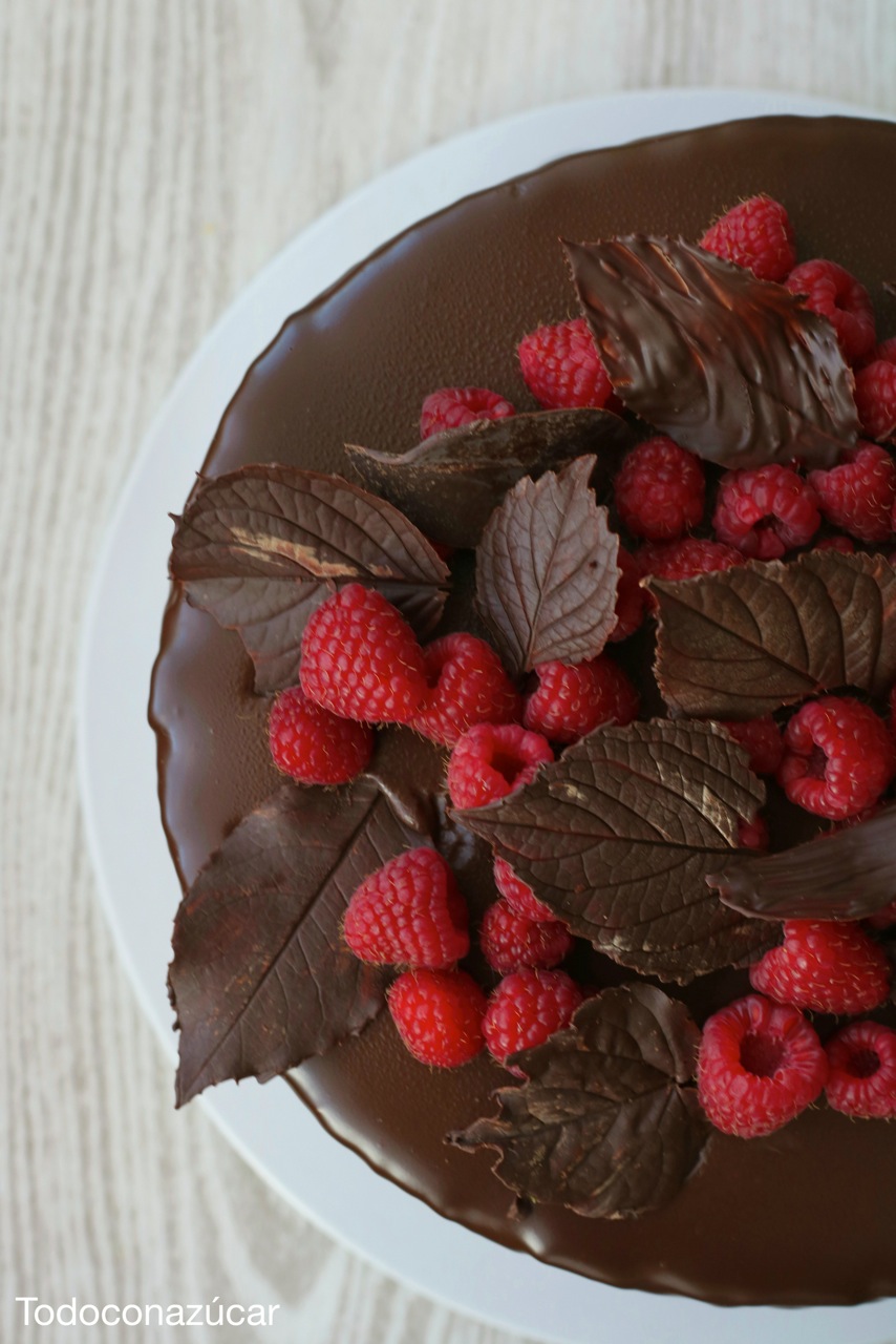 TARTA MOUSSE DE CHOCOLATE Y FRAMBUESAS | Todo con azúcar