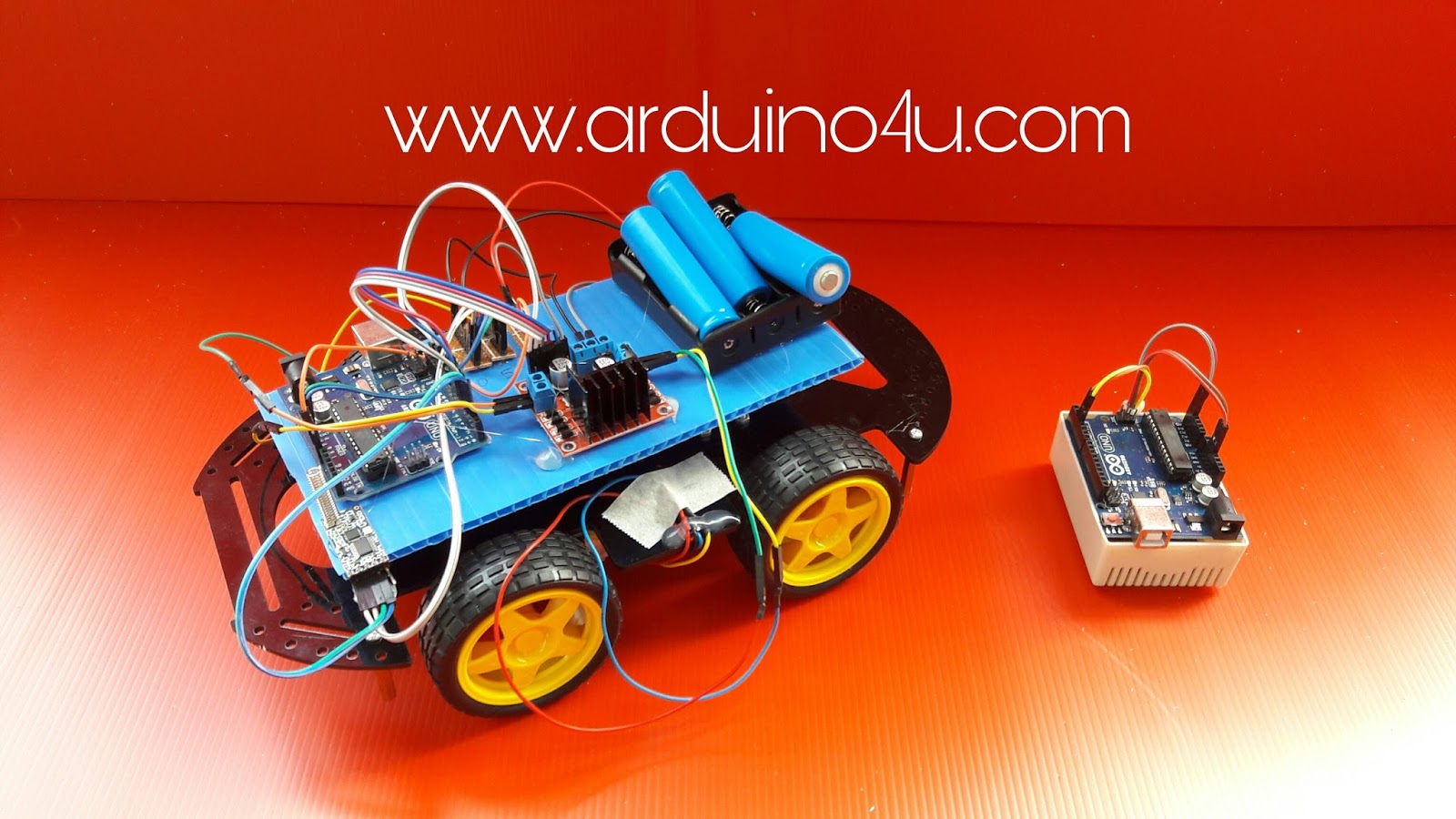 Projek Elektronik Arduino4u.com: 163-Gesture Car Robot