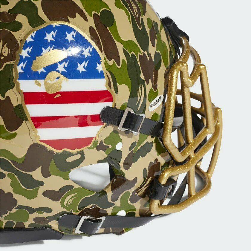 Gergasi bundle: BAPE x Adidas Riddell Football Helmet Green Camo Gold ...