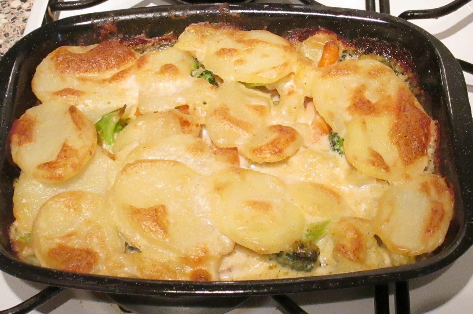 The Flaming Potato: Potato Dauphinoise with Quorn Fillet and Vegetables ...