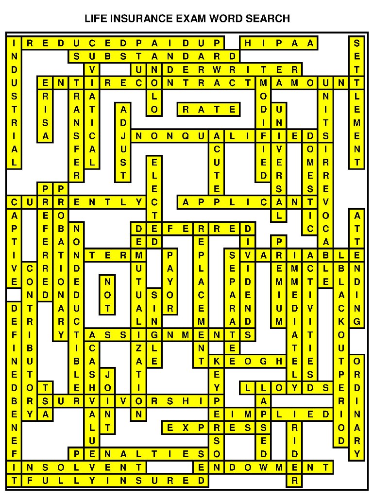Life Exam Puzzles Answers