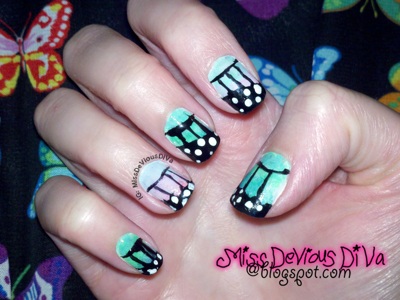 Miss DeVious DiVa: Butterfly Wing Nails