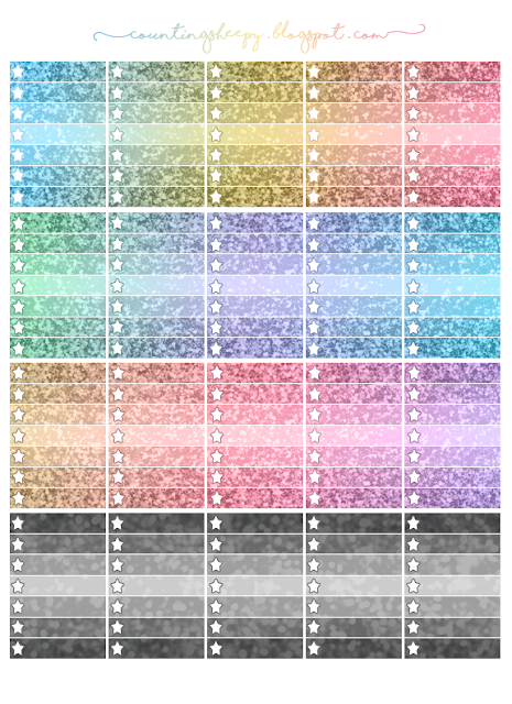 Counting Sheepy: Free Planner Printables - Rainbow Glitter Star ...