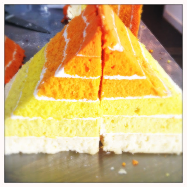Double Sunshine Pyramid Cake