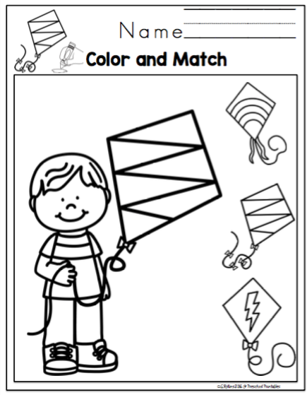 Kite Printable 2 ~ Preschool Printables