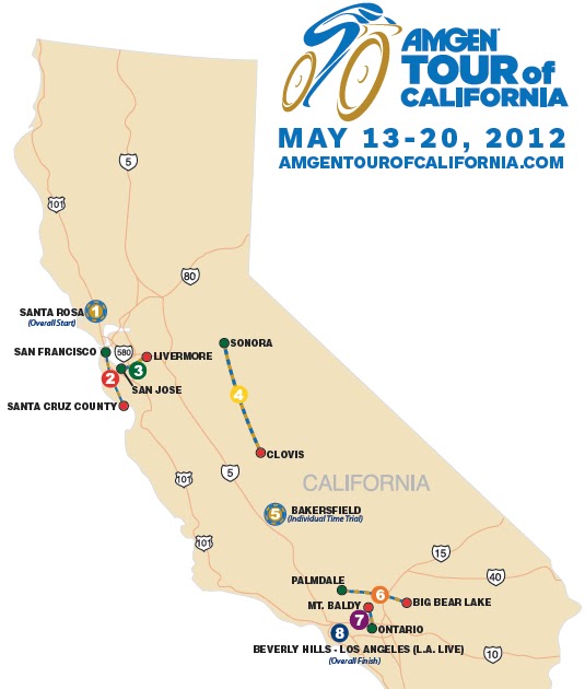 Stage routes - Tour of California - Pedal Dancer®