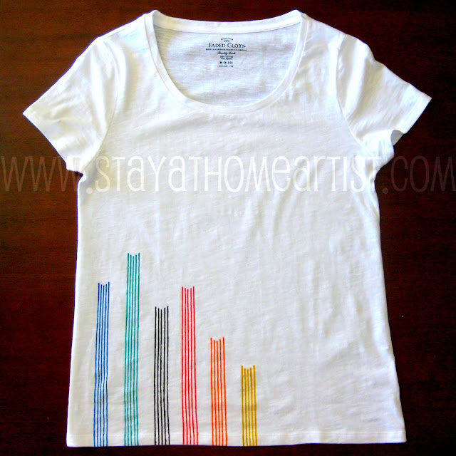 stayathomeartist.com: linear design t-shirt...